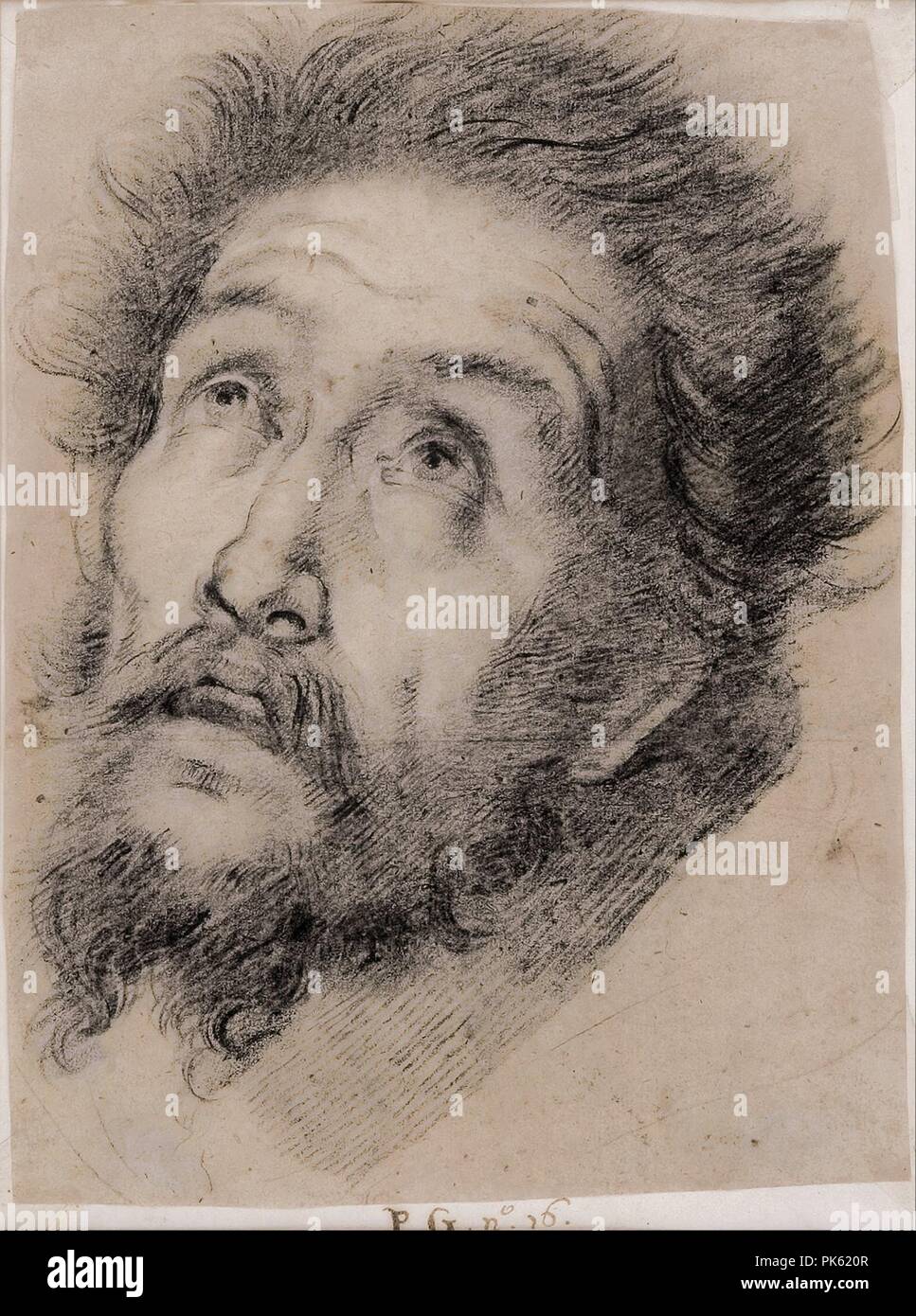 Bernardo Strozzi - Study for St Francis of Assisi adoring the cross ...