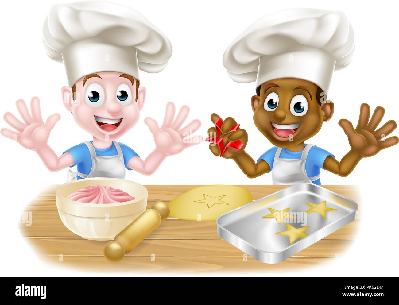 Cartoon Chef Kids Baking Cooking High Resolution Stock Photography and ...