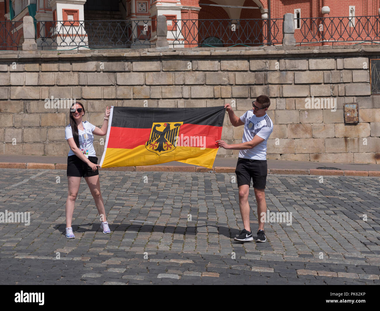 Football fans with different flags hi-res stock photography and images ...
