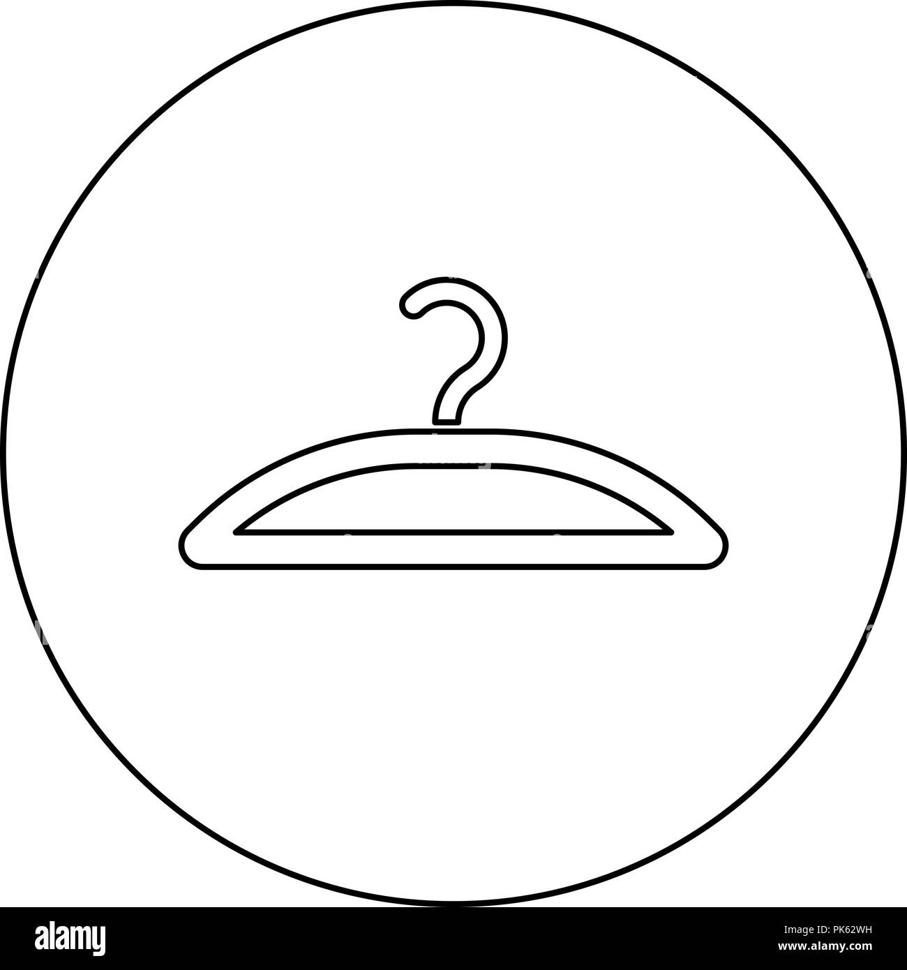 Hanger icon black color in round circle outline vector I Stock Vector ...