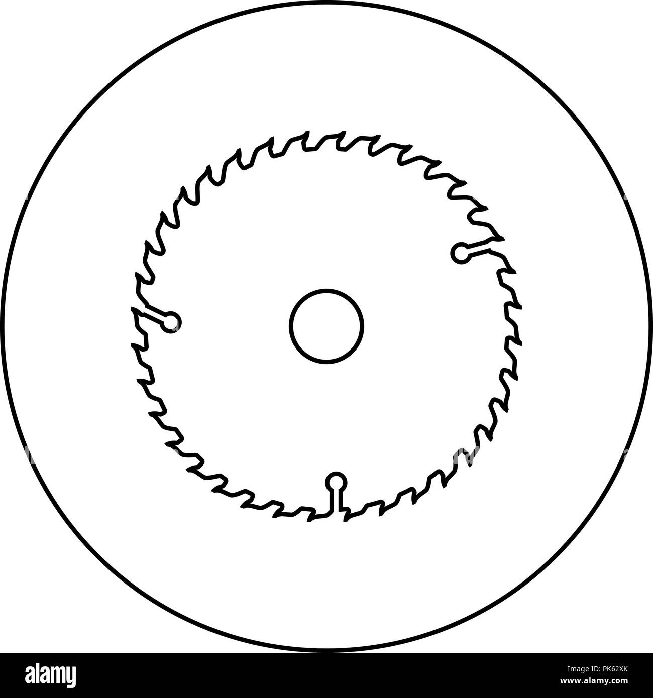 Circular disk icon black color in round circle outline vector I Stock ...