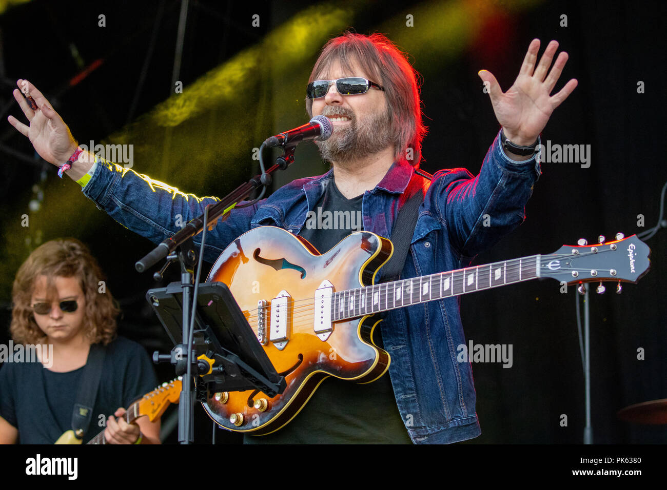 Lead singer Paul Draper and his band on day one of Festival Number 6 ...