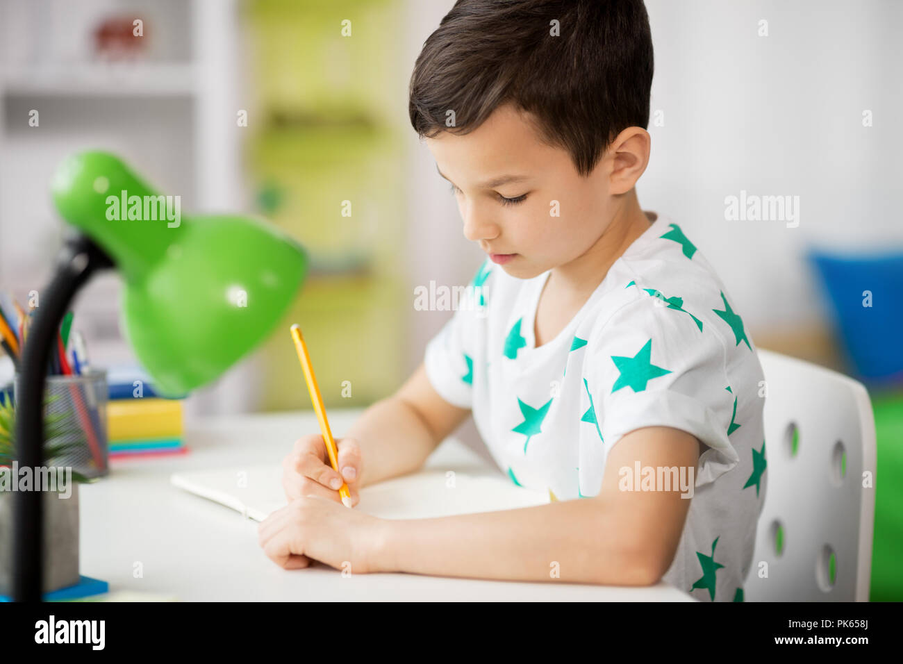 Child diary writing closeup hi-res stock photography and images - Alamy