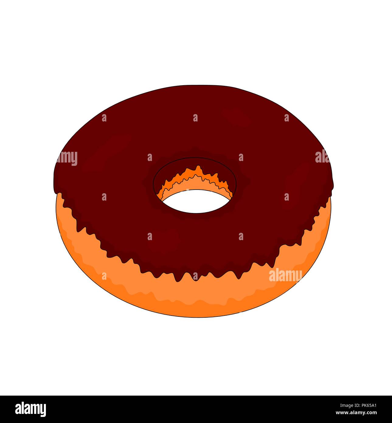 Isolated tasty fast food chocolate doughnut Stock Vector Image & Art ...