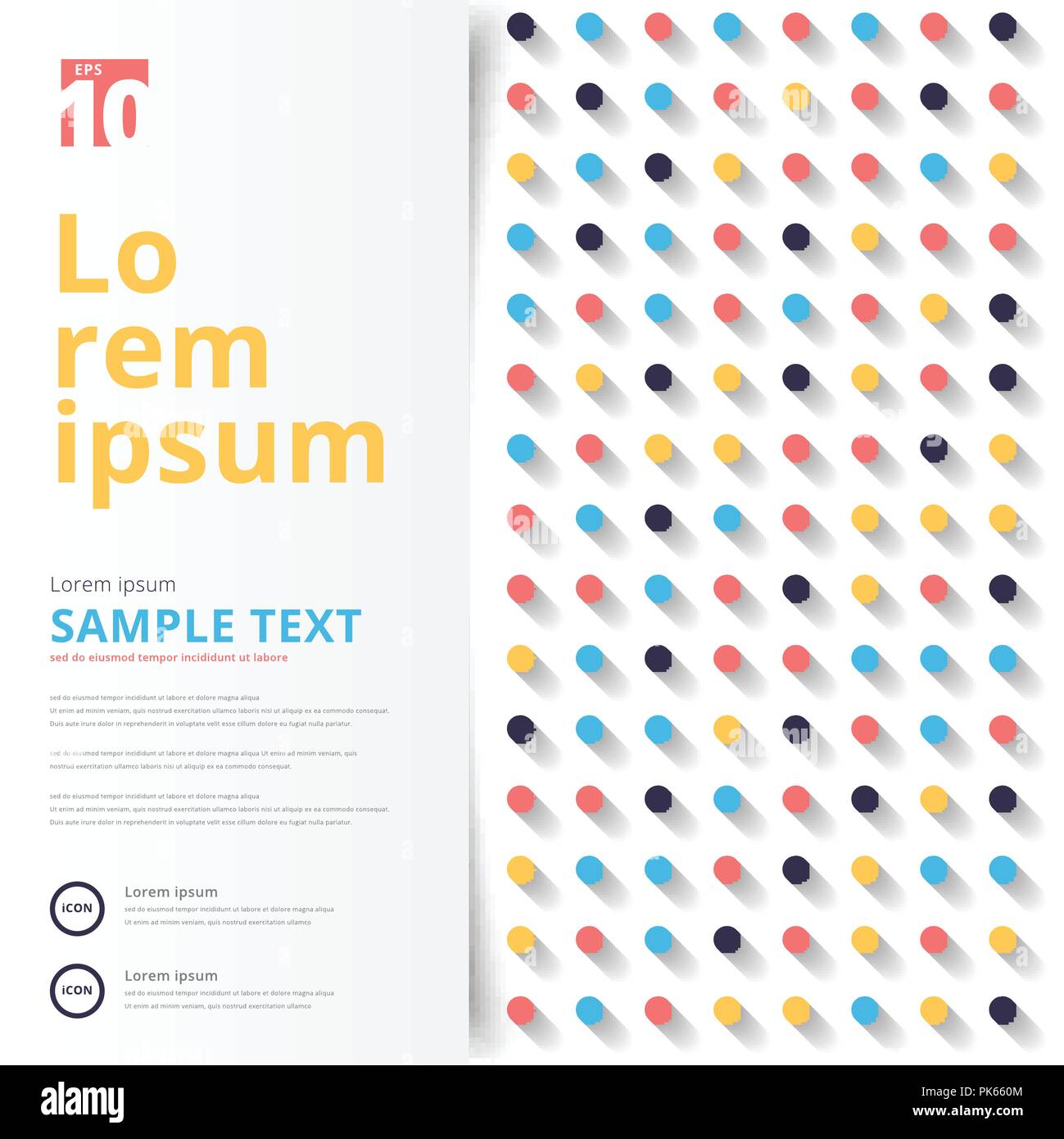 Template layout abstract striped 3D point circles dots colorful and ...
