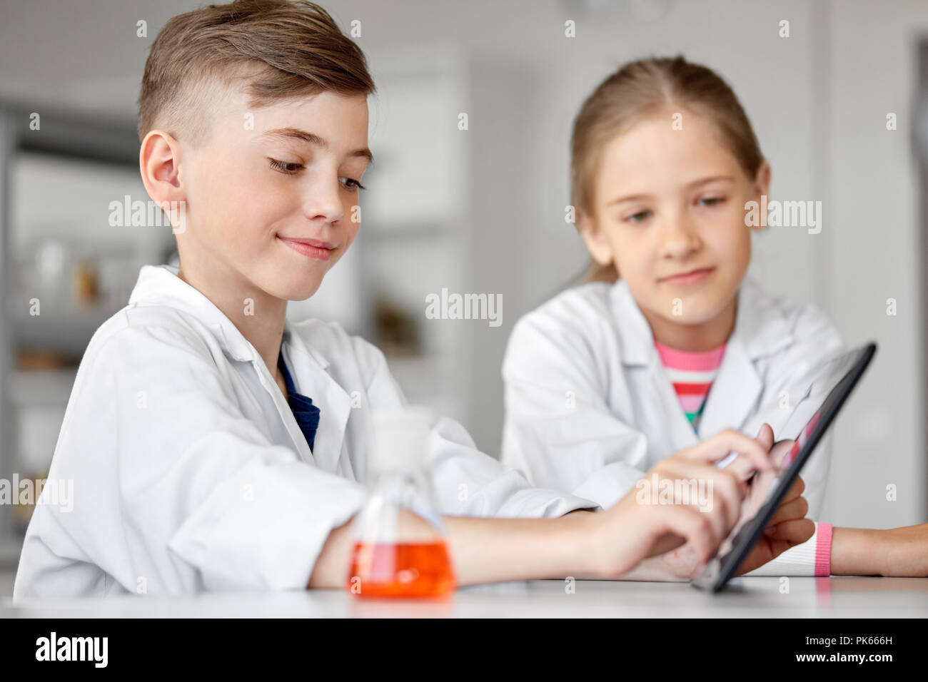 School tablet science hi-res stock photography and images - Alamy
