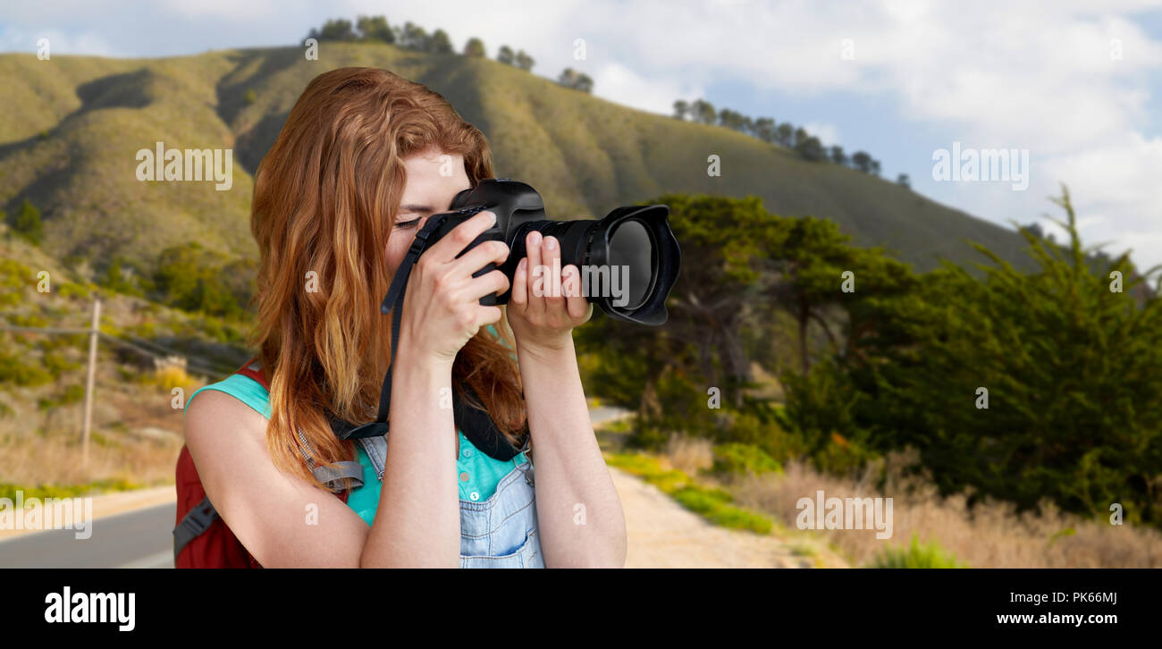 Woman big camera hi-res stock photography and images - Alamy