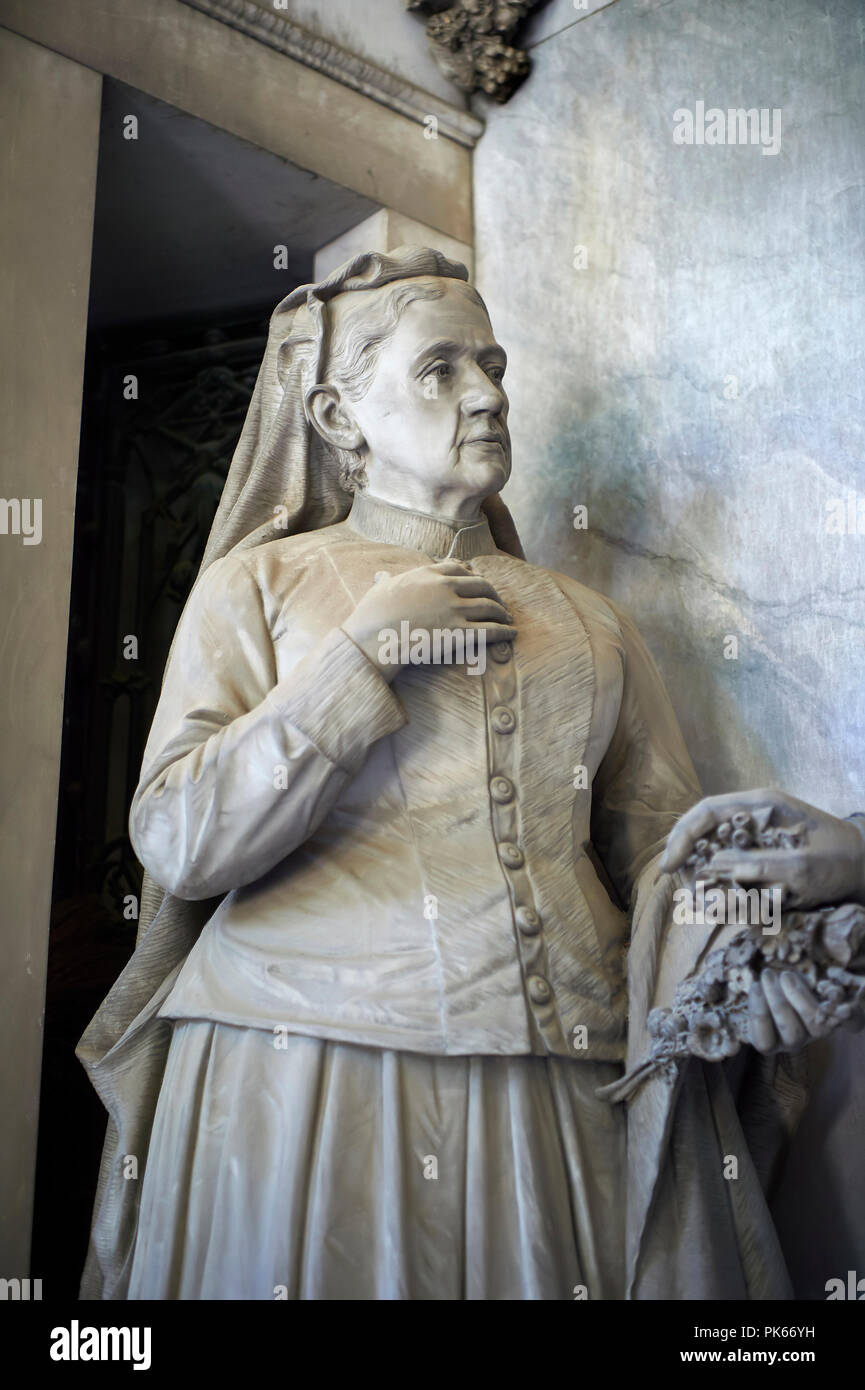 Picture and image of the stone sculpture of the Podesta family tomb in ...