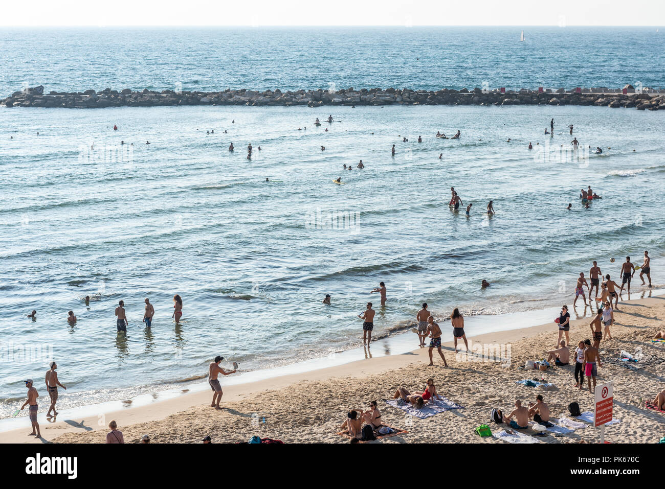 Tel aviv israel beach matkot hi-res stock photography and images - Alamy