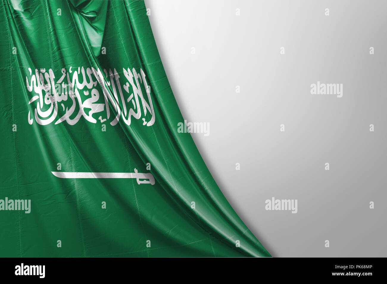 Isolated Saudi Arabia Flag waving 3d Realistic Saudi Arabian Flag ...