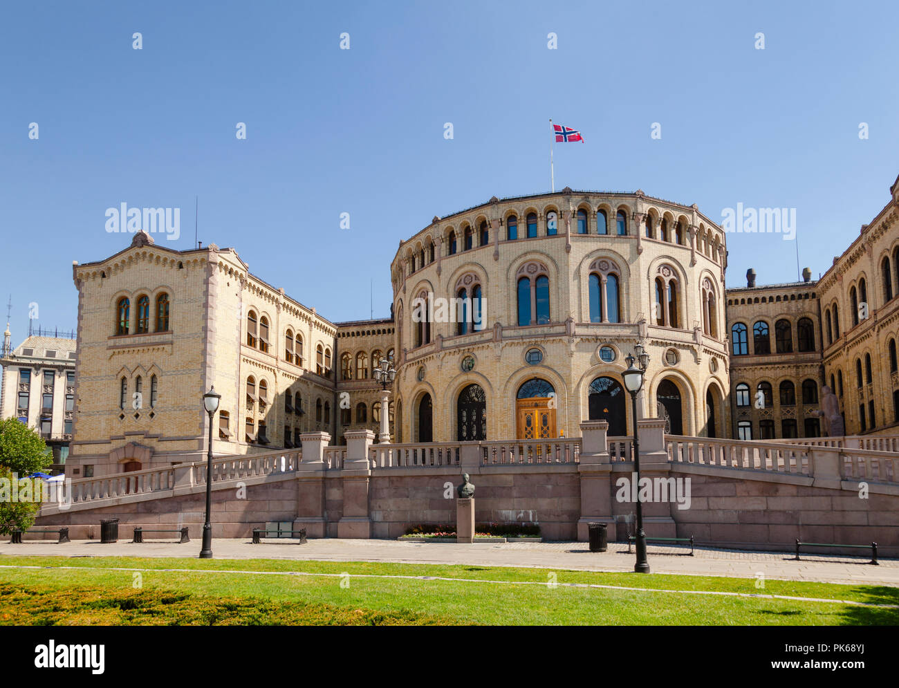 Storting building (Stortingsbygningen), the seat of the Storting, the ...