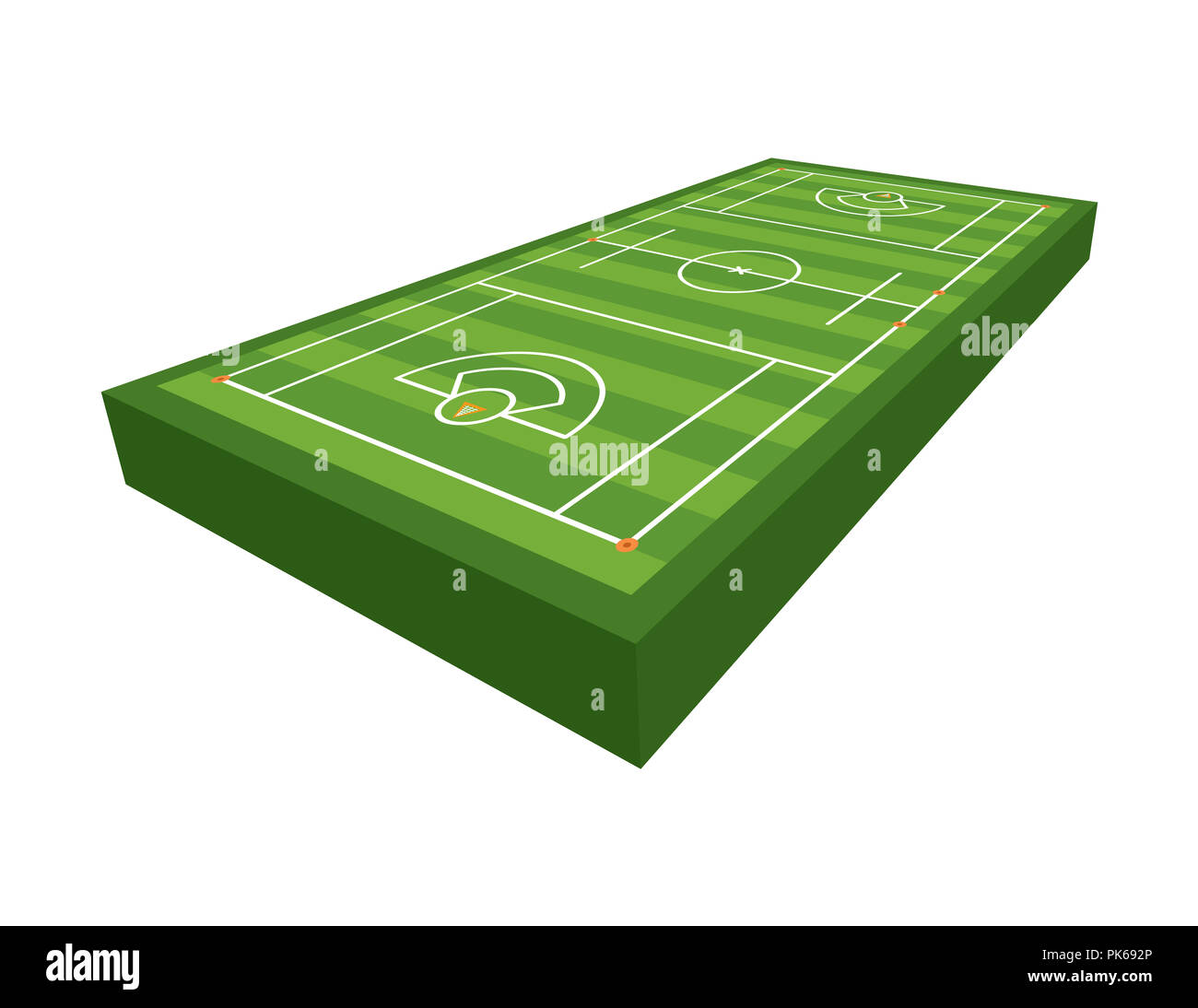 A 3D lacrosse field isolated on a white background illustration. Vector ...