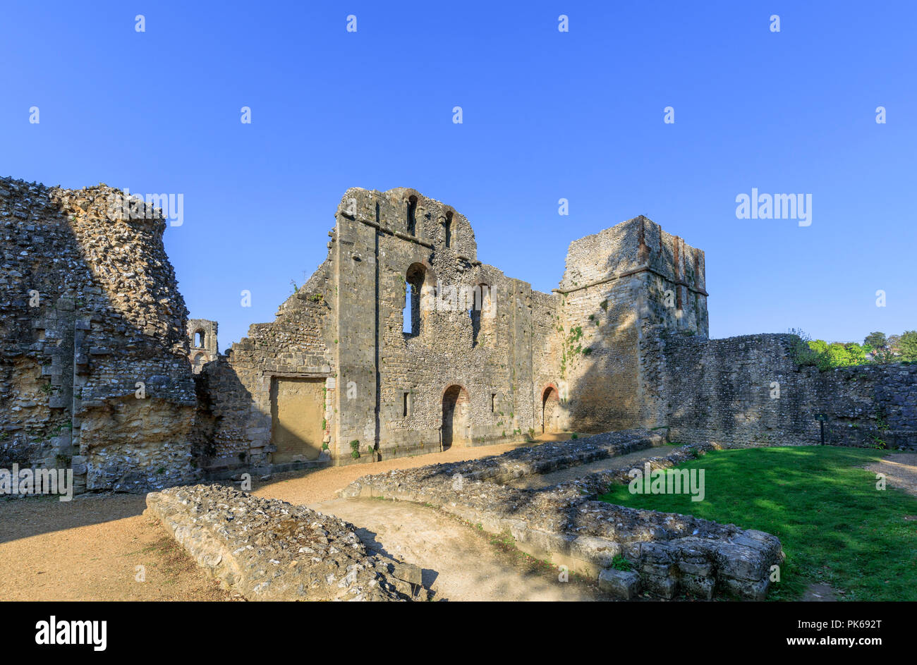 Ruins of ancient medieval Wolvesey Castle (Old Bishop's Palace) in ...