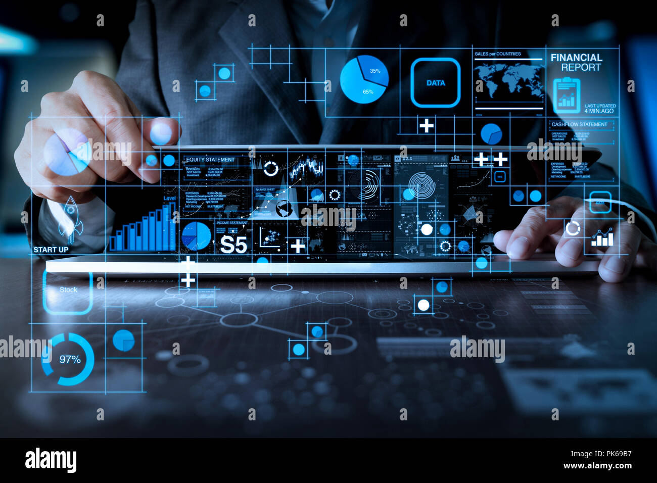 Financial report data of business operations (balance sheet and income ...