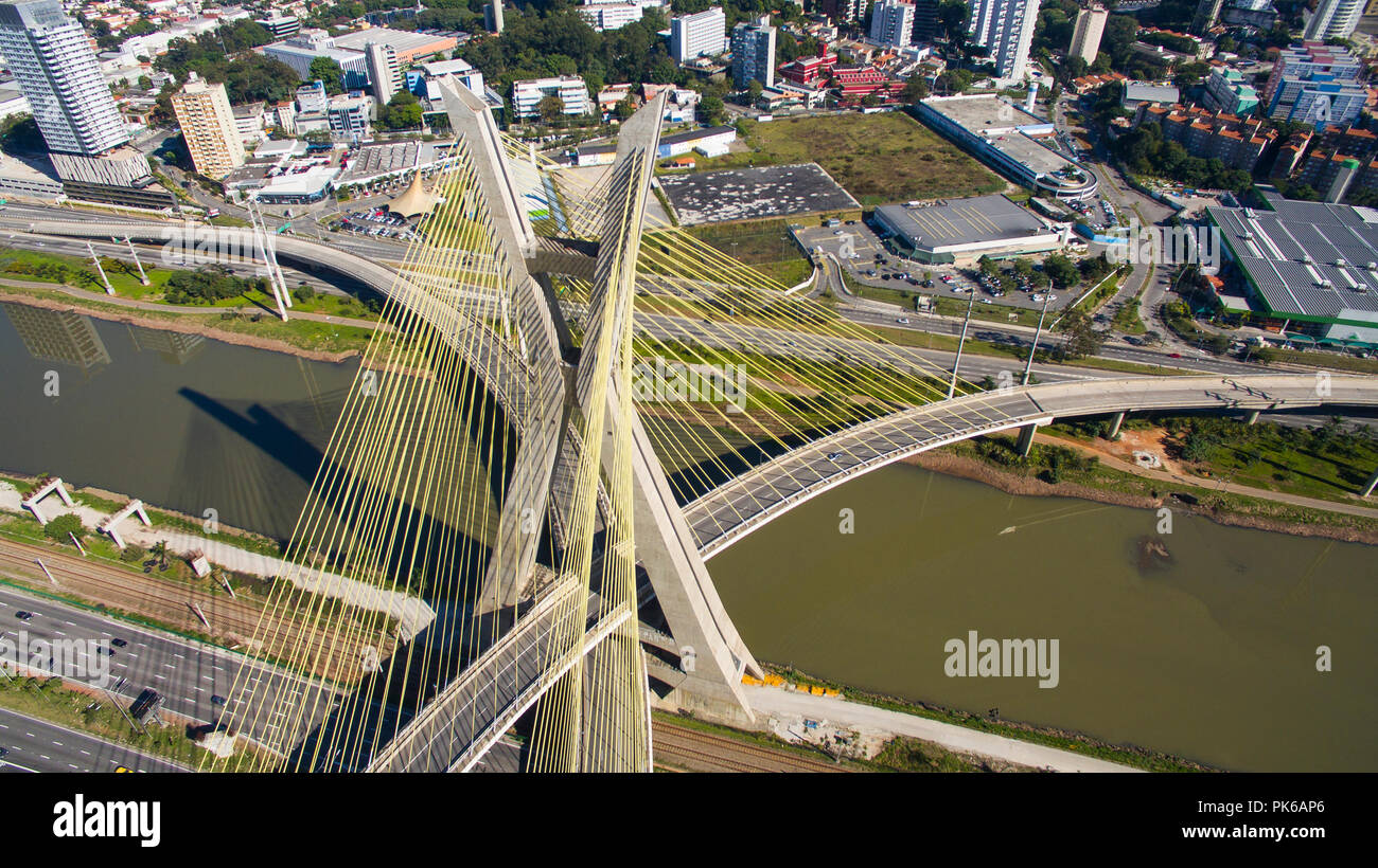 Cable stayed bridge in Sao Paulo Brazil, South America Stock Photo - Alamy