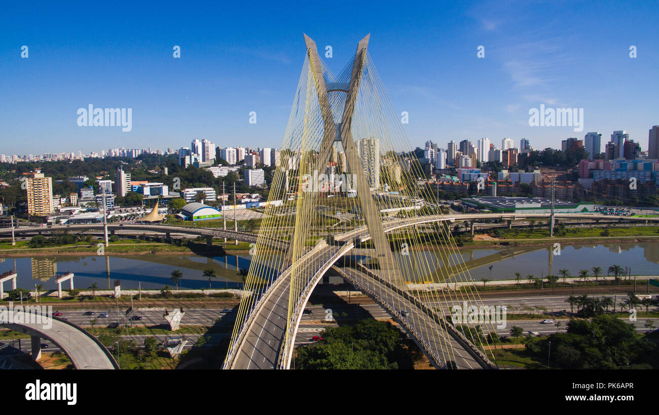 Cable stayed bridge in Sao Paulo Brazil, South America Stock Photo - Alamy