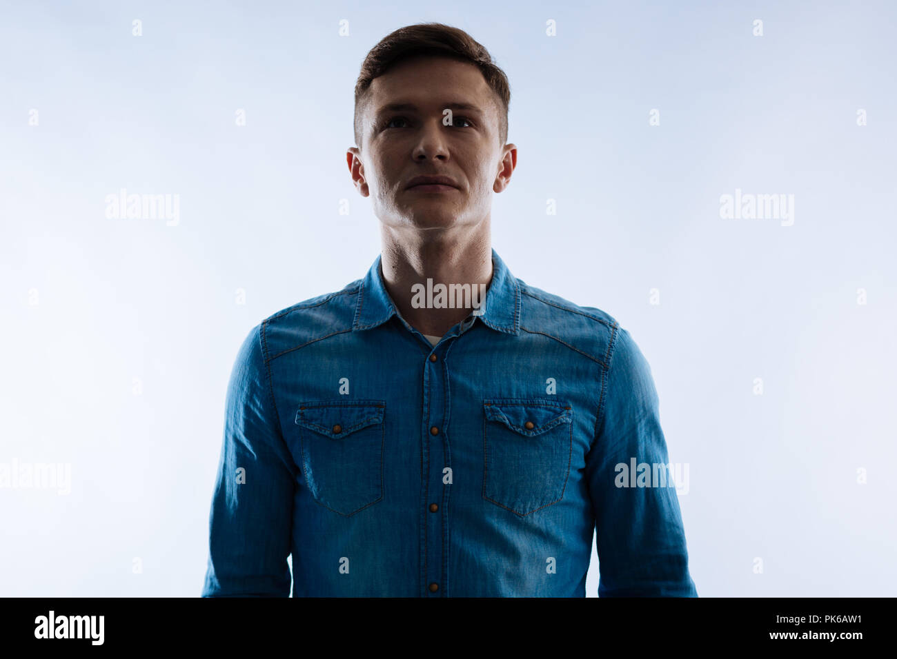 Smart nice man thinking about his life Stock Photo - Alamy