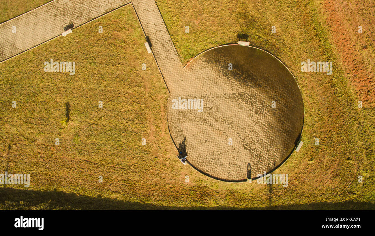 Aerial view of the circular square Stock Photo - Alamy