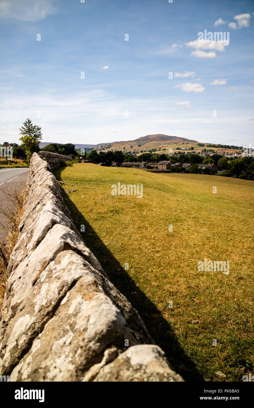 A view over the small English village of Reeth in the Yorkshire Dales ...