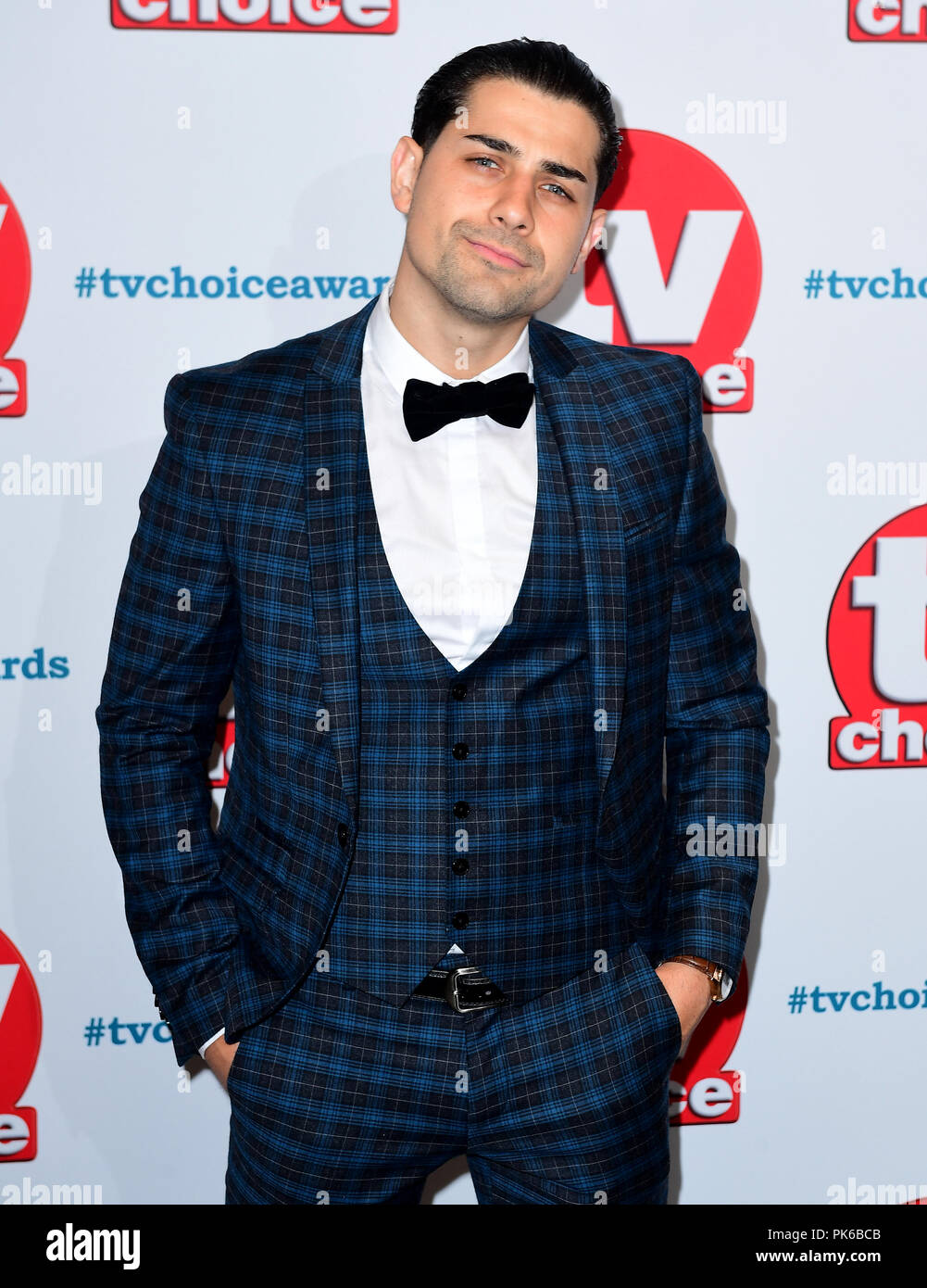 Ryan Clayton attending the TV Choice Awards at the Dorchester Hotel ...