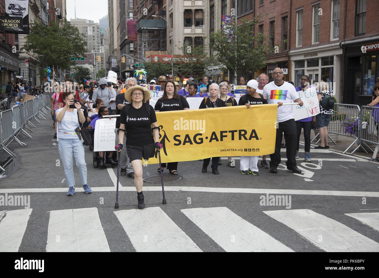 Union members from SAG-AFTRA with various disabilities march in the 5th ...