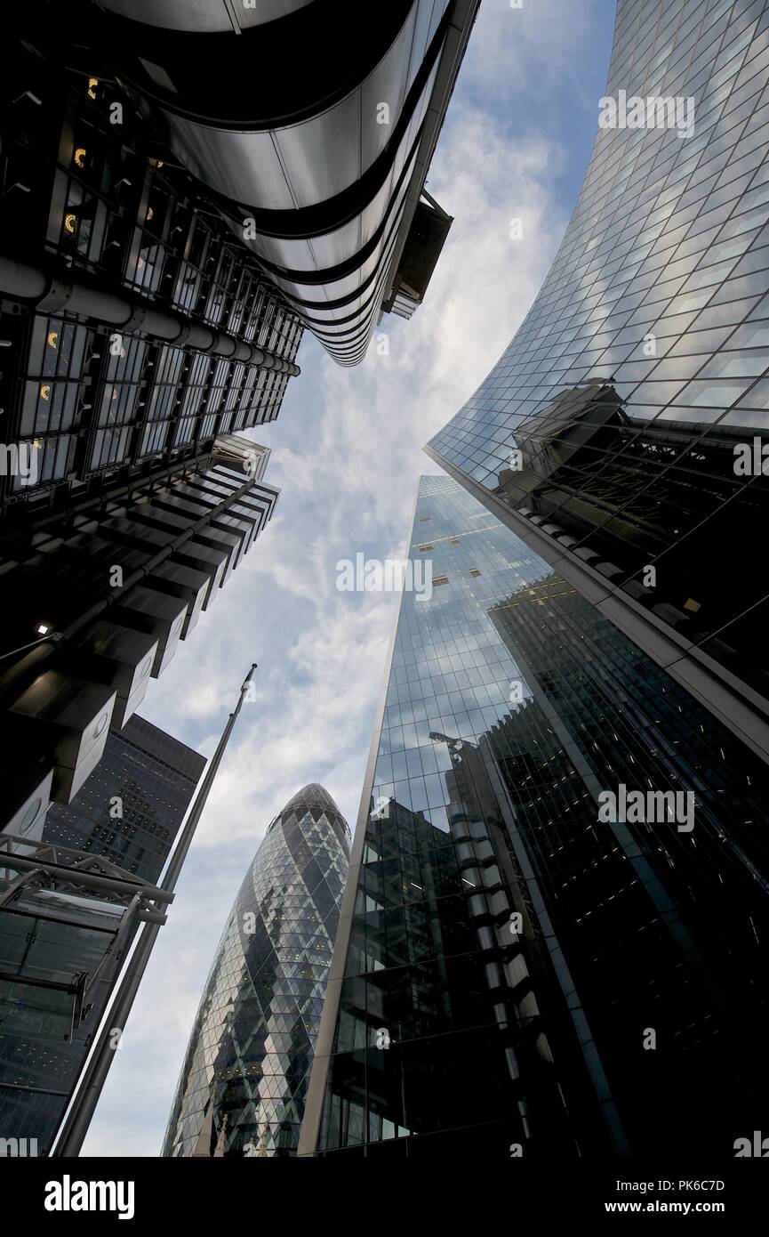 Looking up at London's sky scrapers Stock Photo - Alamy