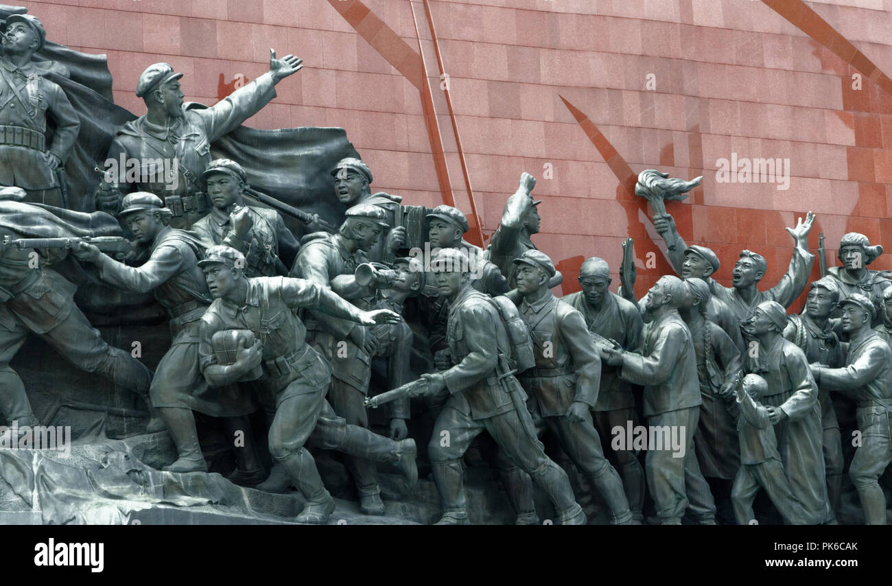 Statues of workers, farmers and soldiers during the revolution against ...