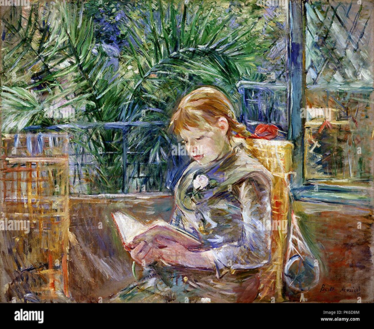 Little Girl Reading Berthe Morisot