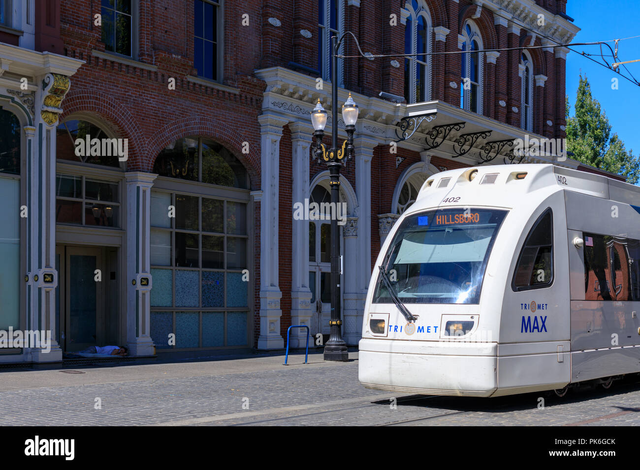 Portland, Oregon - Sep 8, 2018 : A Trimet light rail train heading ...