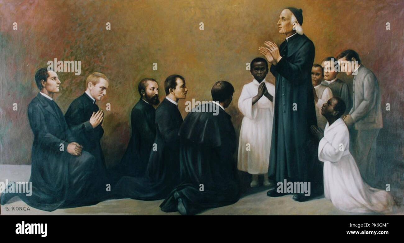 Benvenuto Ronca, Don Mazza benedice i missionari Stock Photo - Alamy