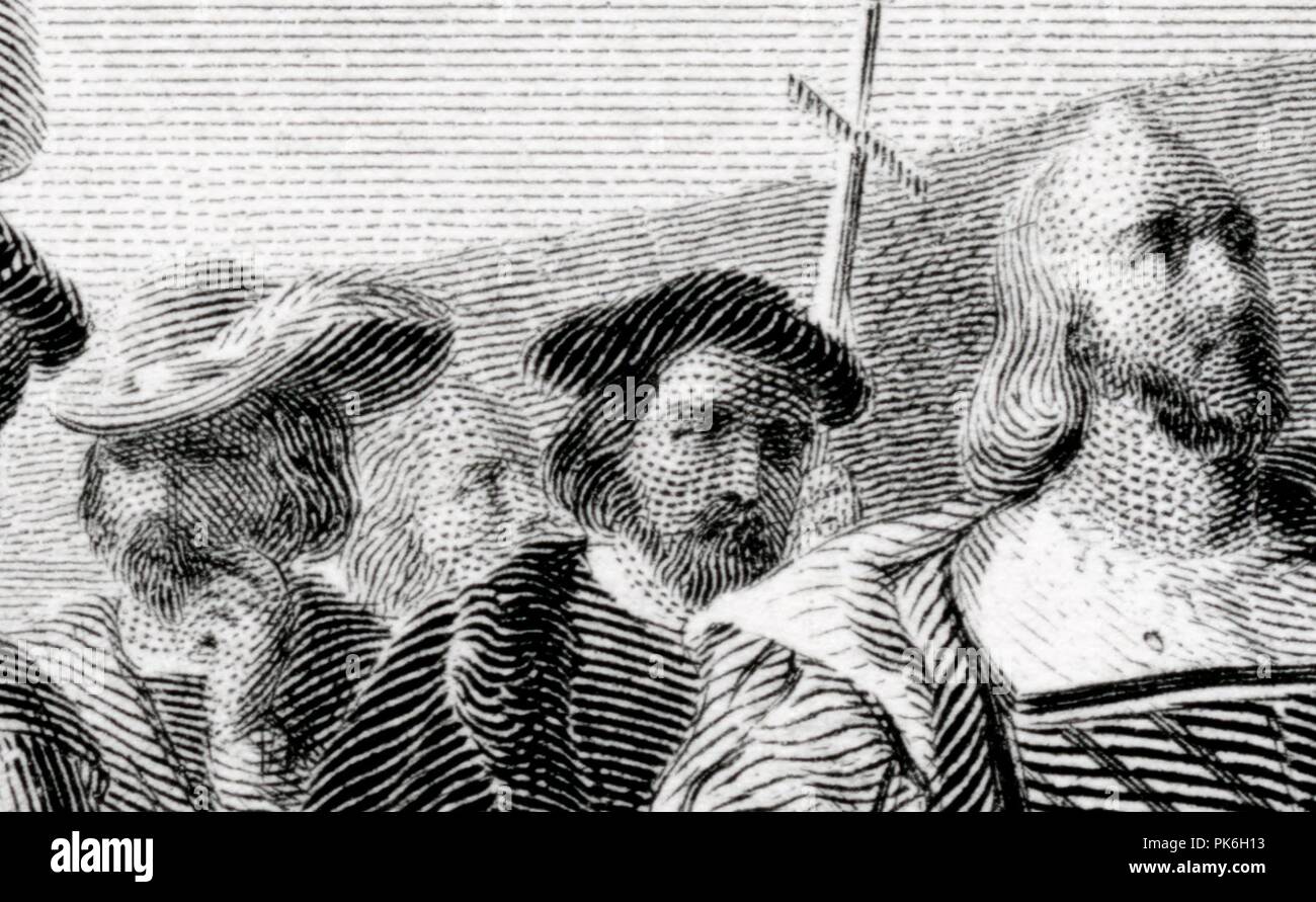 BEP-(Multiple)-Landing of Columbus (Vanderlyn) (detail cropped out ...