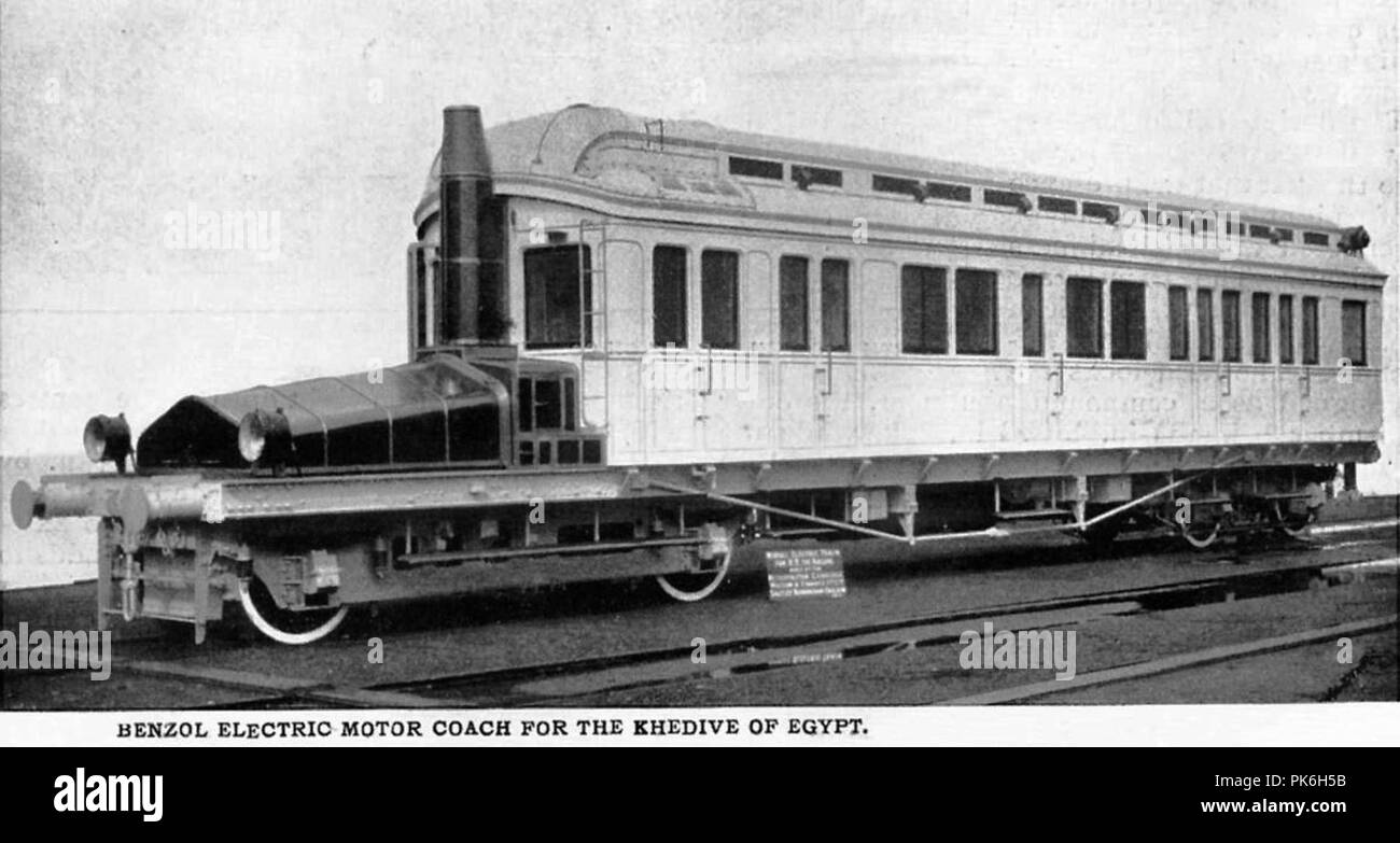 Benzol electric motor coach fo the Khedive of Egypt Stock Photo - Alamy