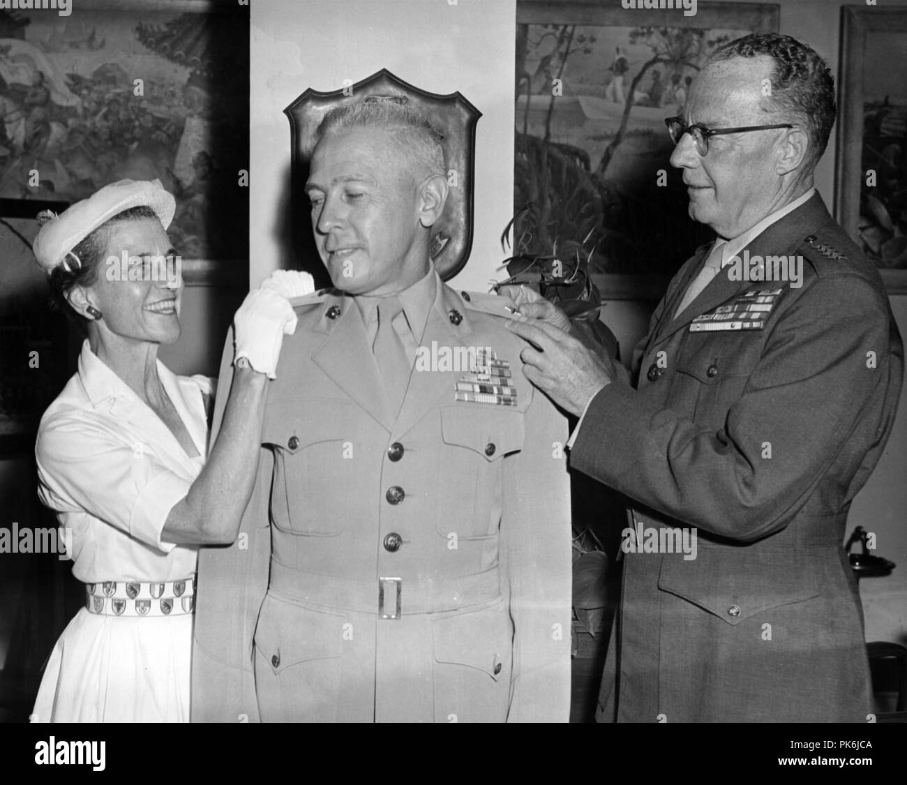BGen Richard P. Ross Jr, his wife and Commandant Randolph M. Pate at ...