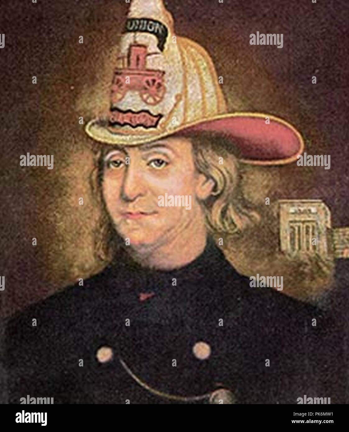 Benjamin Franklin The Fireman Stock Photo - Alamy