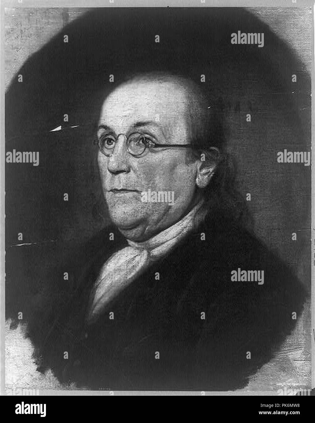 Benjamin Franklin, 1706-1790, bust portrait, facing left Stock Photo ...