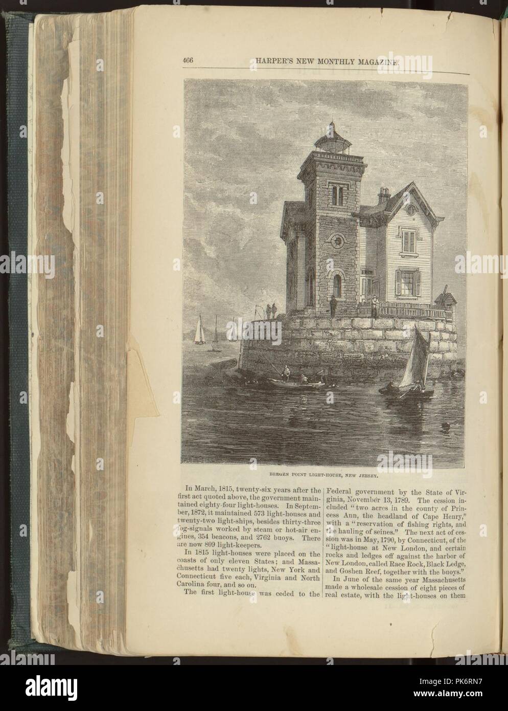 Bergen Point light-house, New Jersey - A.T. Sears, sc Stock Photo - Alamy