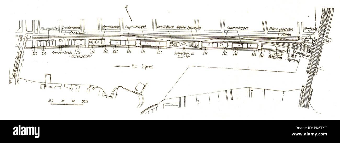 Berlin Osthafen Lageplan 1913 Stock Photo - Alamy