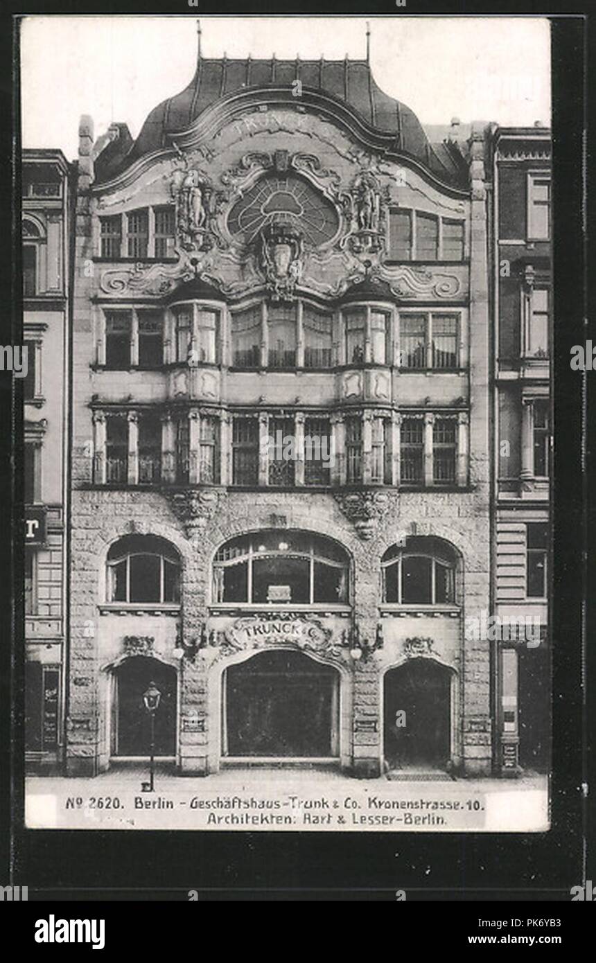 Berlin, Trunk & Co, Kronenstrasse 10 Stock Photo - Alamy