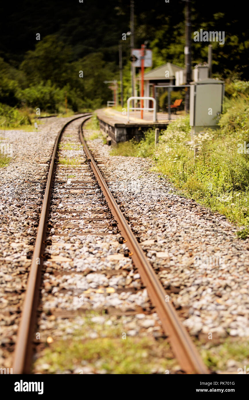 The Matubarako Station, an unmanned railway station, of the Koumi Line ...