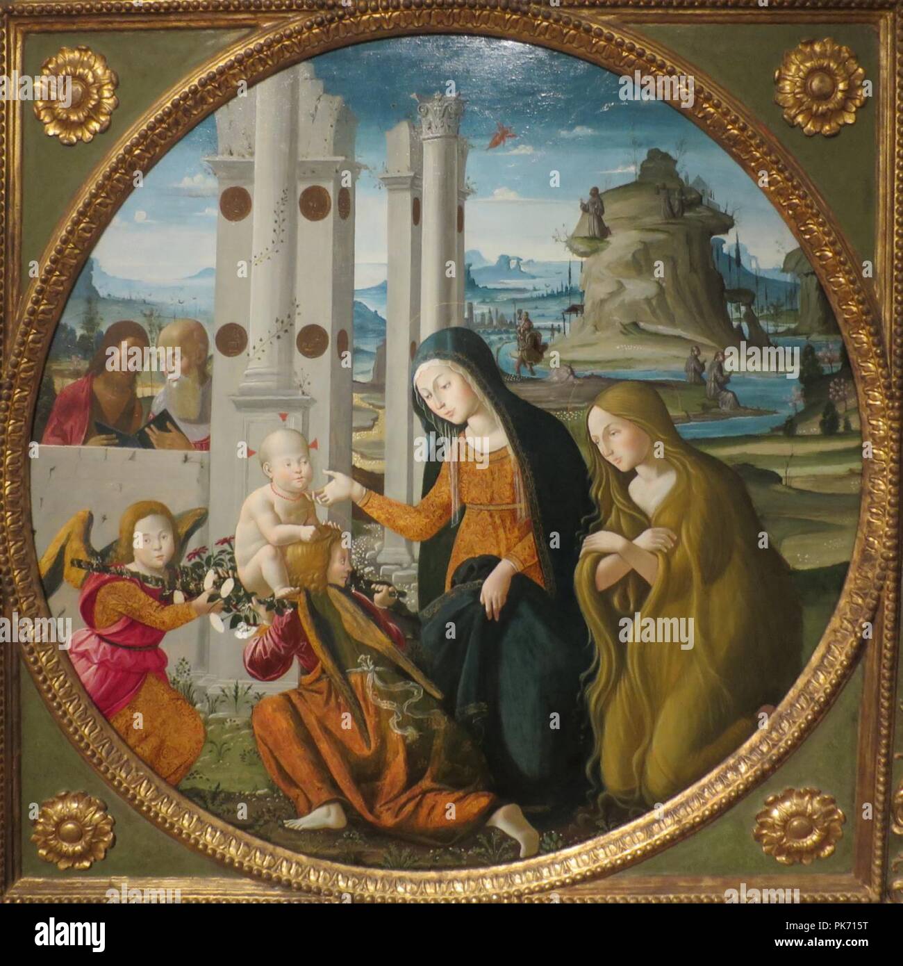 Bernardino Fungai - Madonna and Child with Saints and Angels Stock ...