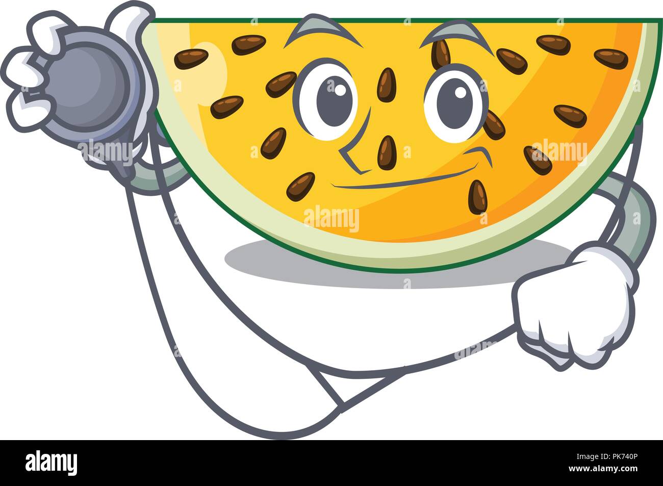 Professor melon cartoon character on white background vector ...