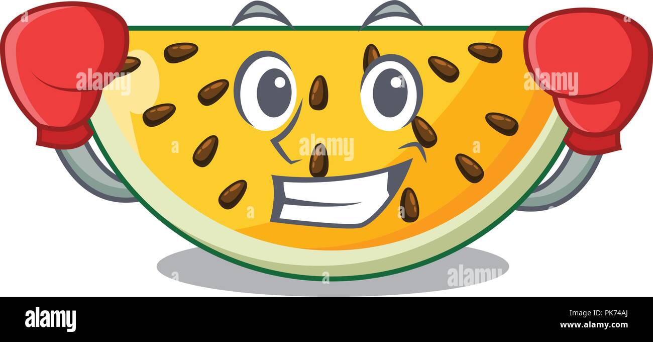 Boxing fresh yellow watermelon on character cartoon Stock Vector Image ...