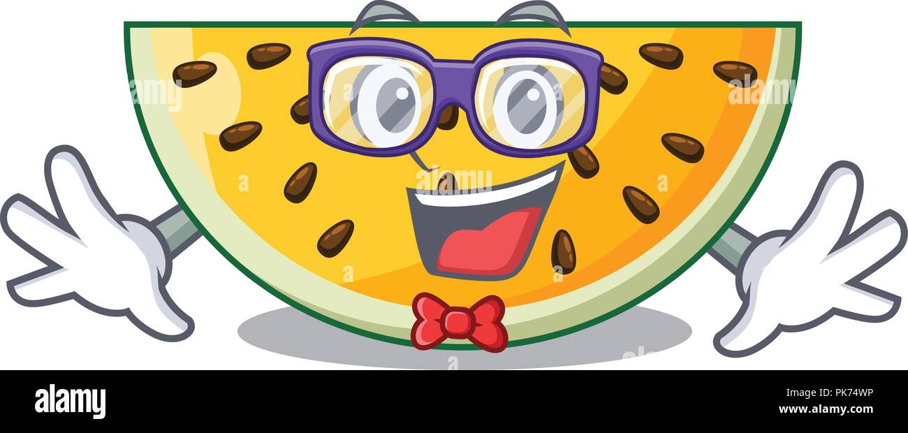 Geek sliced yellow watermelon on character cartoon Stock Vector Image ...