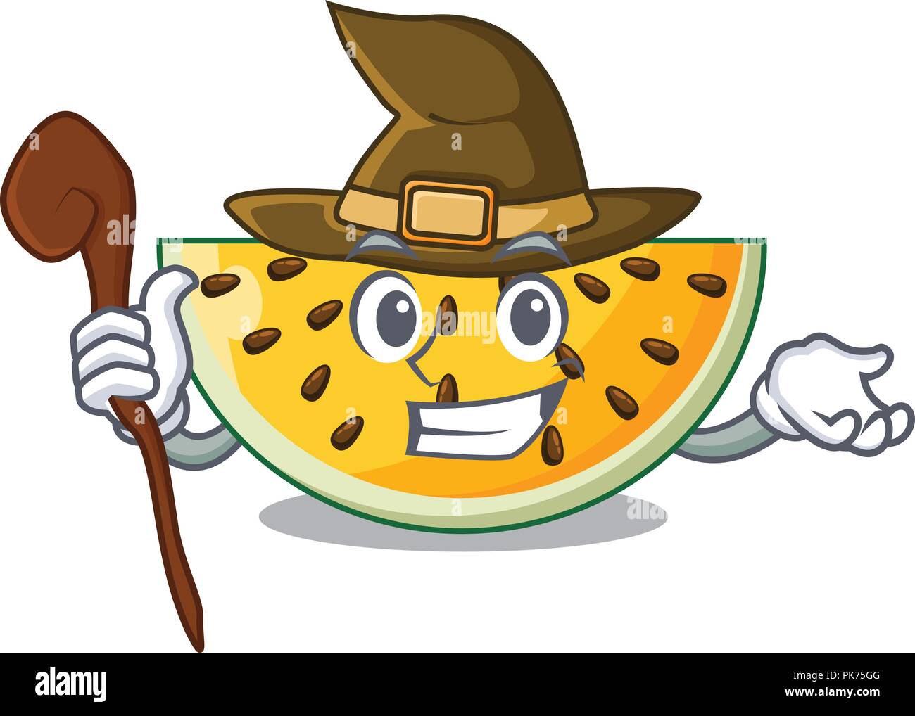 Witch a piece of a yellow watermelon cartoon Stock Vector Image & Art ...