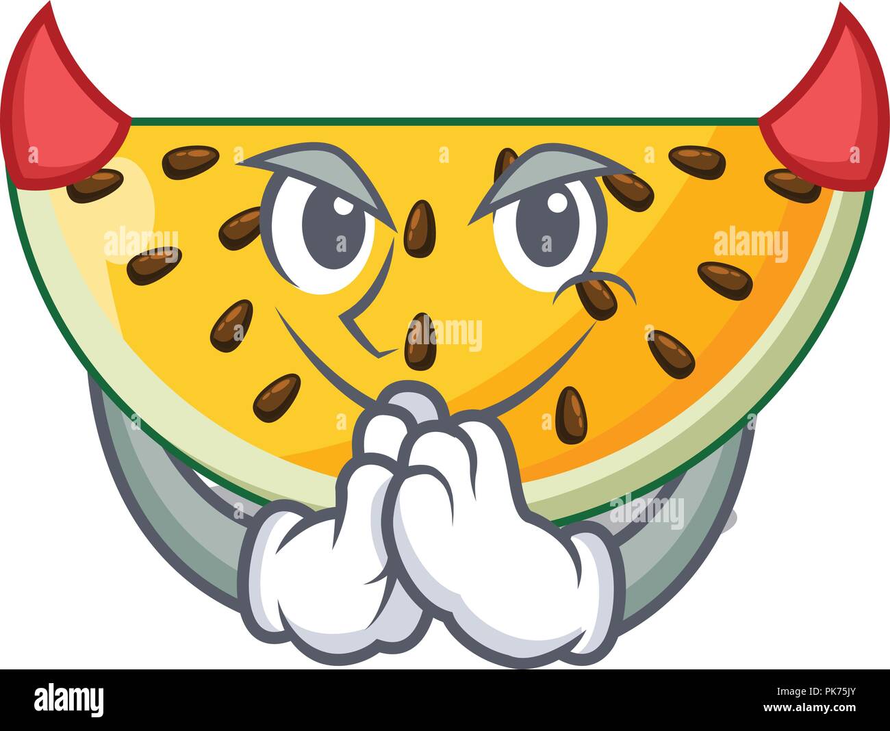 Devil a piece of a yellow watermelon cartoon Stock Vector Image & Art ...