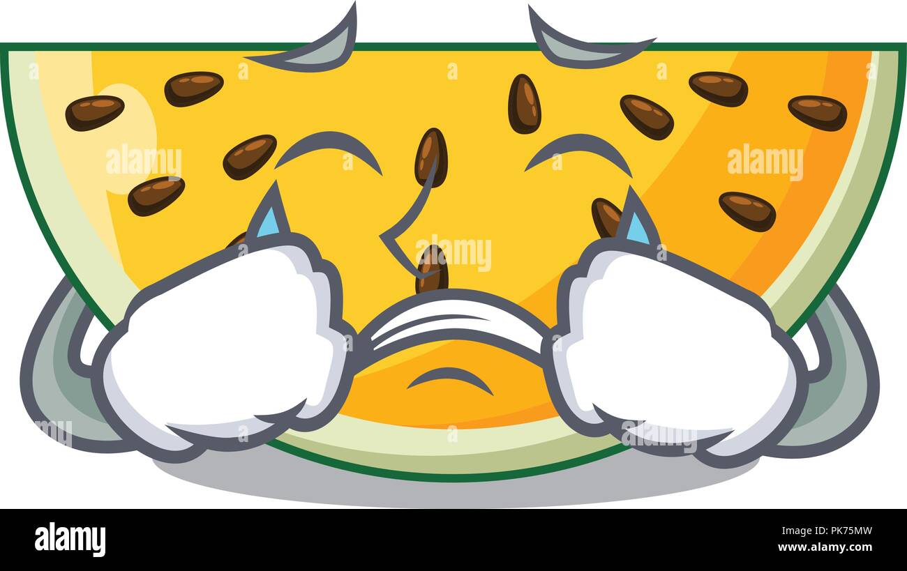 Crying a piece of a yellow watermelon cartoon Stock Vector Image & Art ...