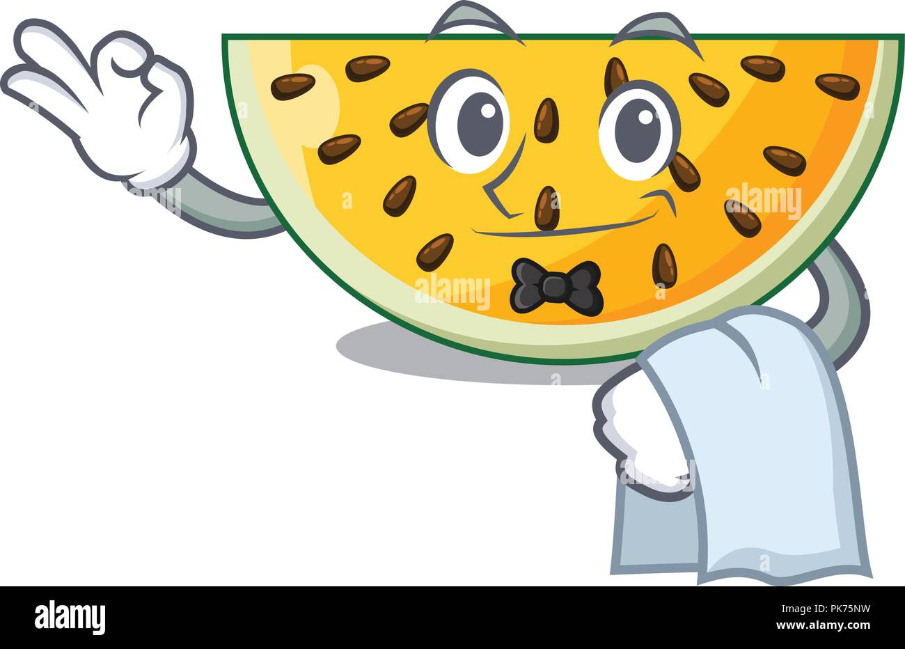 Waiter a piece of a yellow watermelon cartoon Stock Vector Image & Art ...