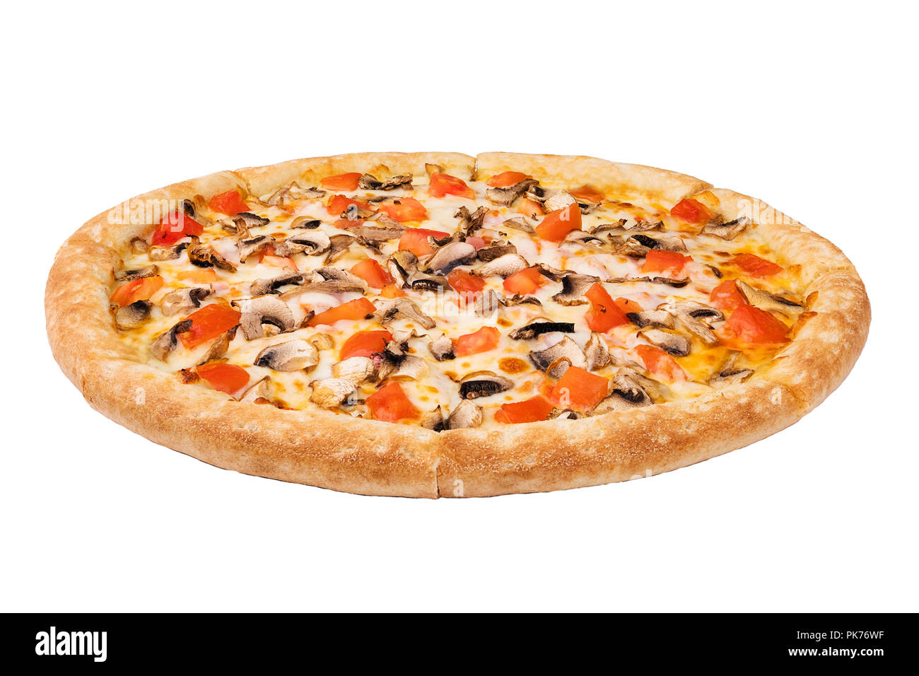 Delicious pizza isolated on white background with copy space Stock ...