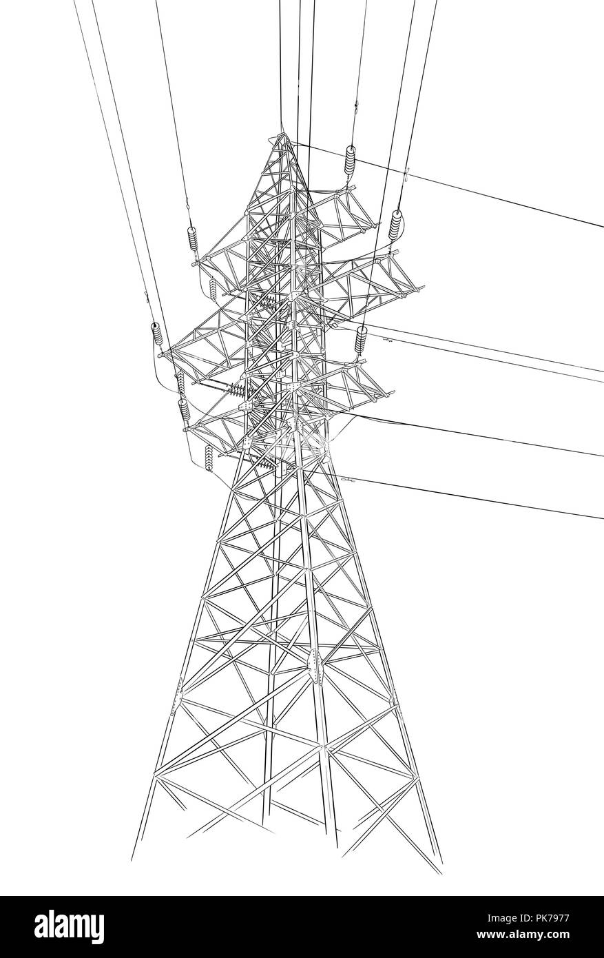 Electricity Tower Drawing