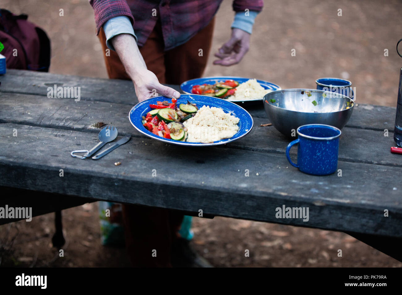 Camping dinner table hi-res stock photography and images - Alamy